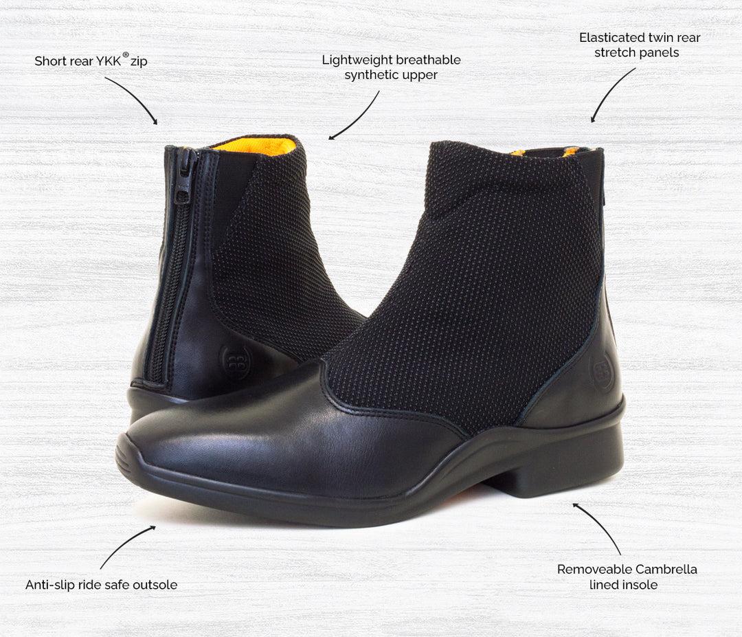Pinto Jodhpur Boots - Black - Bareback Footwear