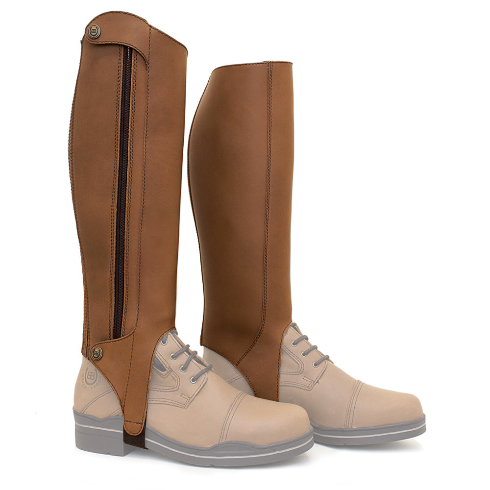 Premium Leather Half Chaps – Perfect Fit & Comfort | Bareback Footwear